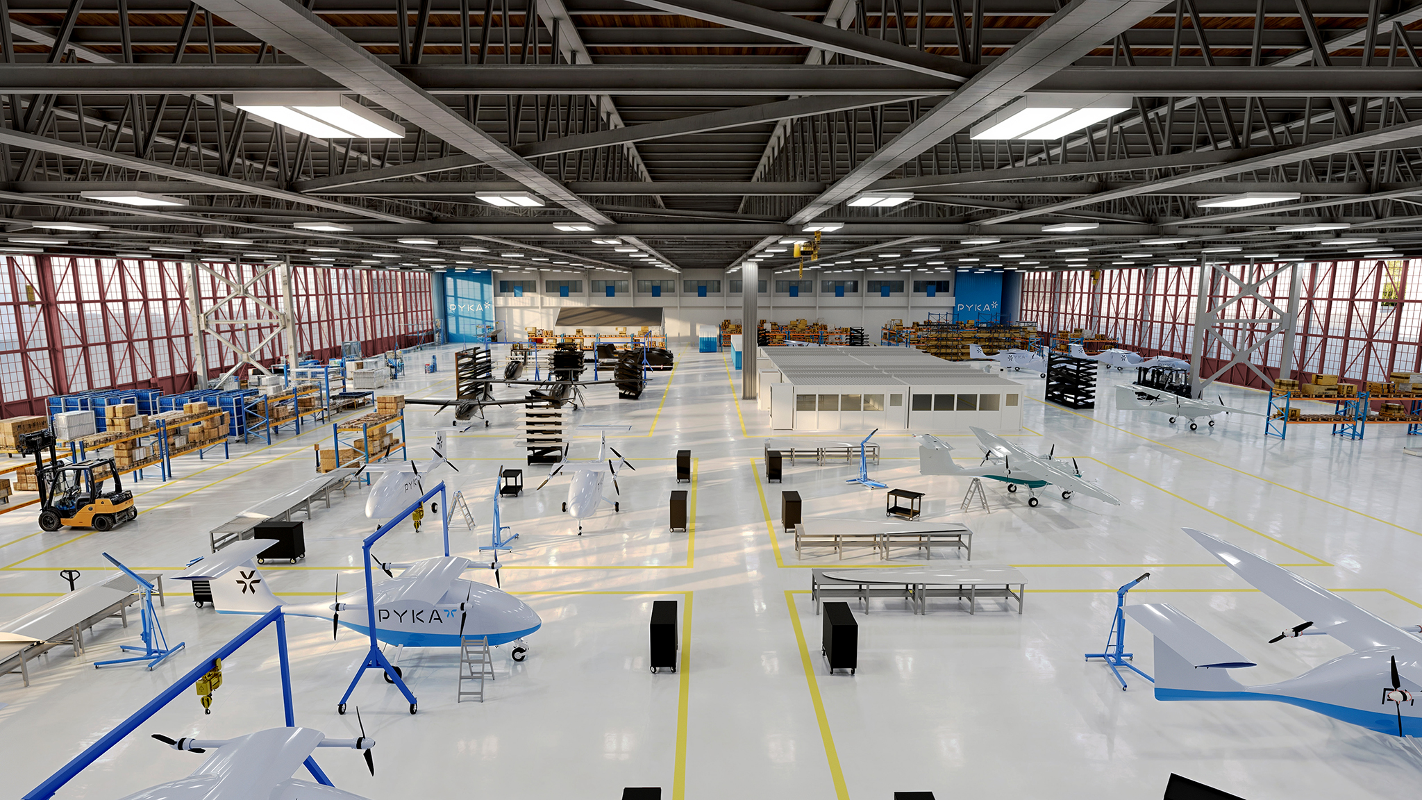 Drone Assembly line visualization for Pyka